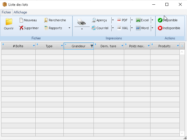 Gestionnaire des lots – OTO Nom-i – Aide en ligne