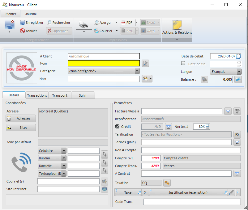 La fiche d’un client – OTO Nom-i – Aide en ligne